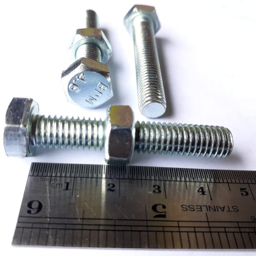 Jual BAUT MUR M8 X 45 PUTIH BMP M8X45 PANJANG 4,5CM 4,5 CM KUNCI 13 GALVANIZ GALVANIS | Shopee ...