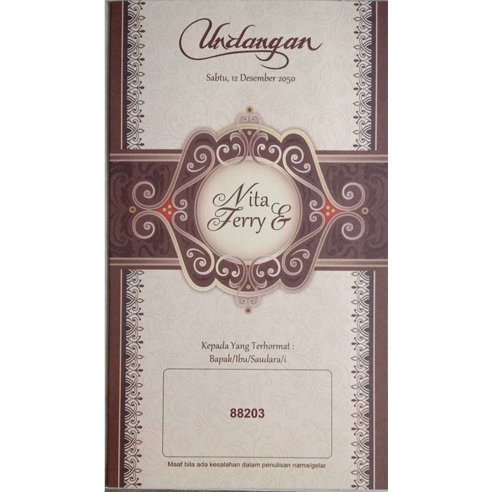 Jual Blangko Undangan Pernikahan ERA BARU / ERBA 88203 COVER Harga ...