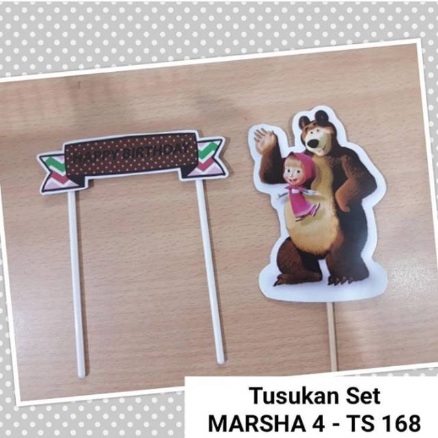 Jual TS168 - Hiasan Kue Topper Set Marsha & The Bear | Shopee Indonesia