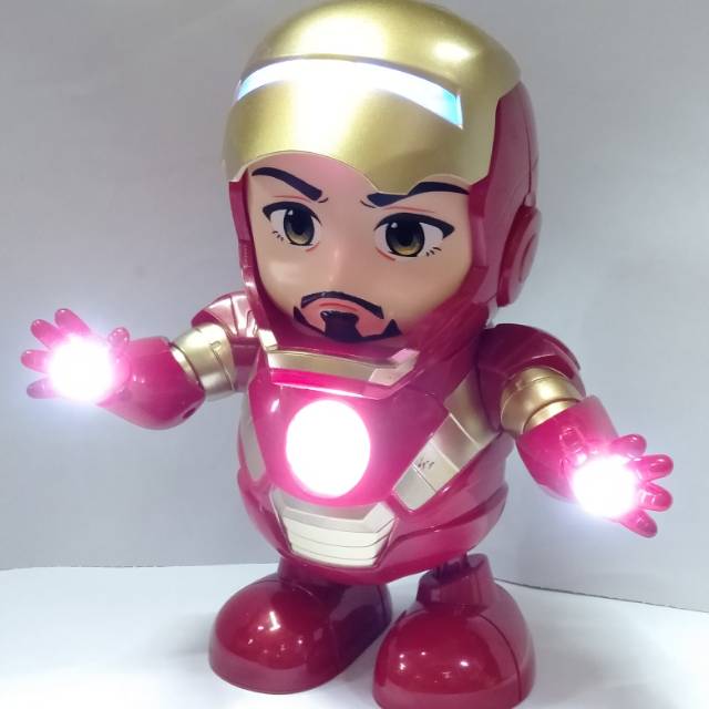Jual (FREE BATTERAI) Robot Dance Hero Iron man, Ultraman, Spiderman ...