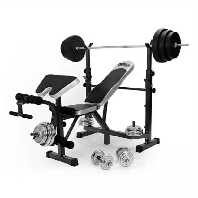 Jual Bench press komplit Stick dan barbel plate 40kg | Shopee Indonesia