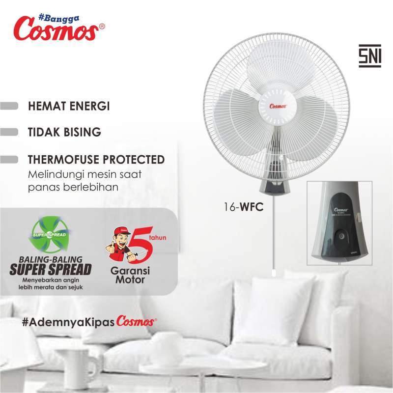 Jual Cosmos Wallfan /kipas angin dinding COSMOS 16 WFC GREY | Shopee ...