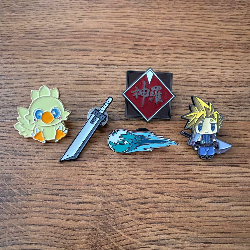 Jual Baru Enamel Pin FF7 Chocobo Cloud Shinra Meteor Buster Sword Final ...