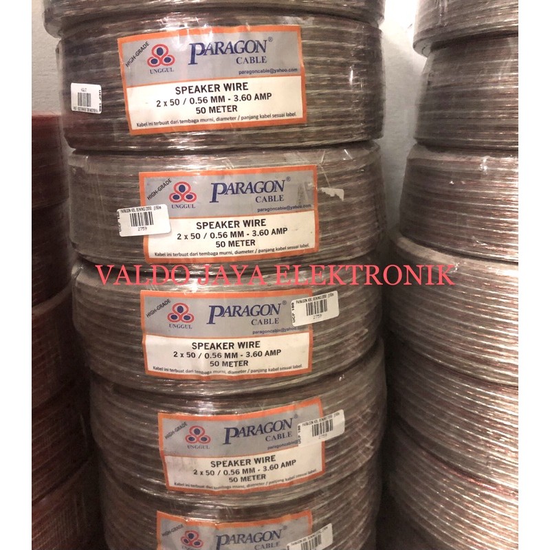 Jual PARAGON Kabel Speaker 2x50 @ 50Meter Kabel Transparan Kabel ...