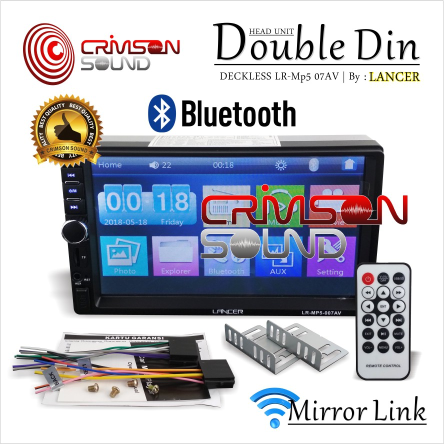 Jual HEAD UNIT DOUBLE DIN Lancer Mirror Link 7 Inch Full HD LR-MP5 ...
