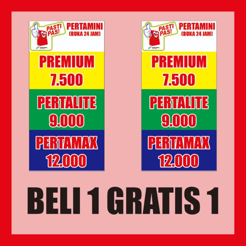 Jual spanduk pertamini beli 1 gratis 1 ukuran 100 X 50 | Shopee Indonesia