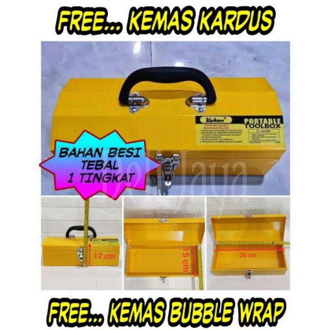 Jual Tool Box Besi Portable 1 Tingkat Kokon | Tool Box Kaleng 1 Tingkat ...