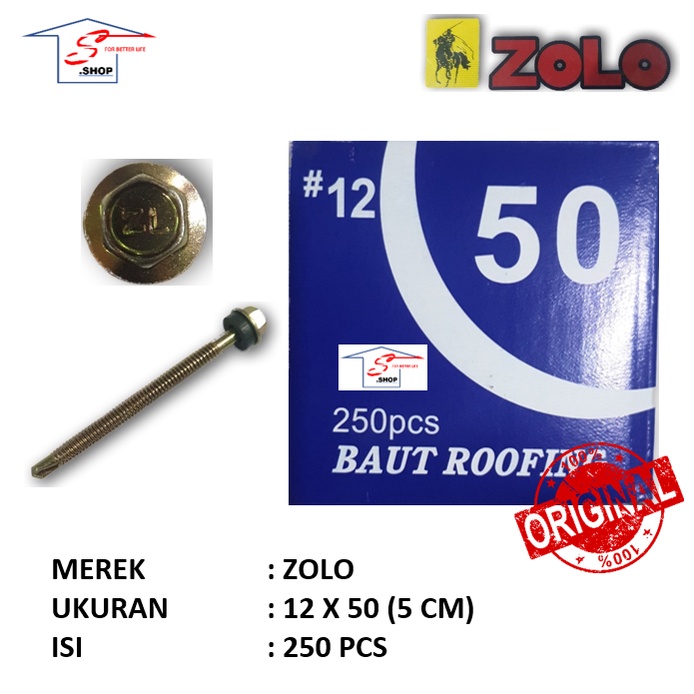 Jual Sekrup Roofing / Baut Roofing 12 x 50 (5 cm) ZOLO (1 DUS) | Shopee ...