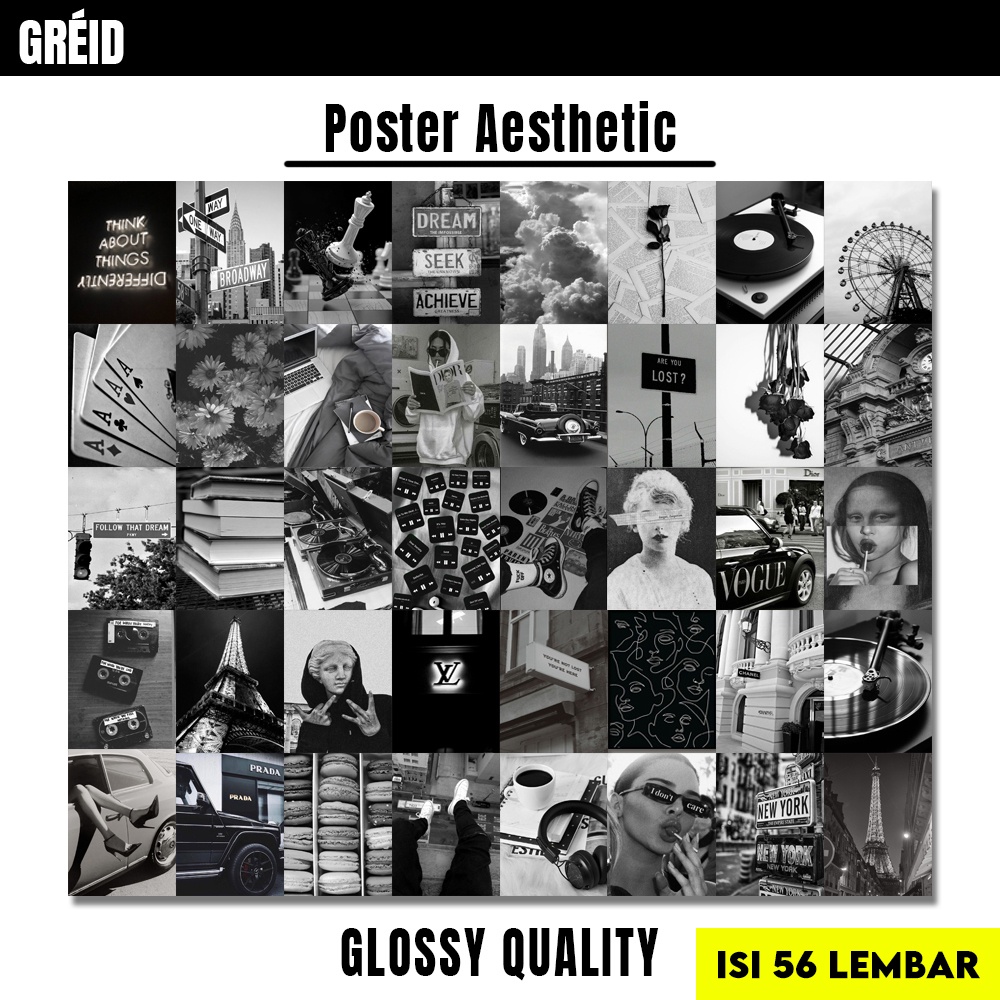 Jual [bisa COD] Poster Dinding Aesthetic isi 60 murah | Poster ...
