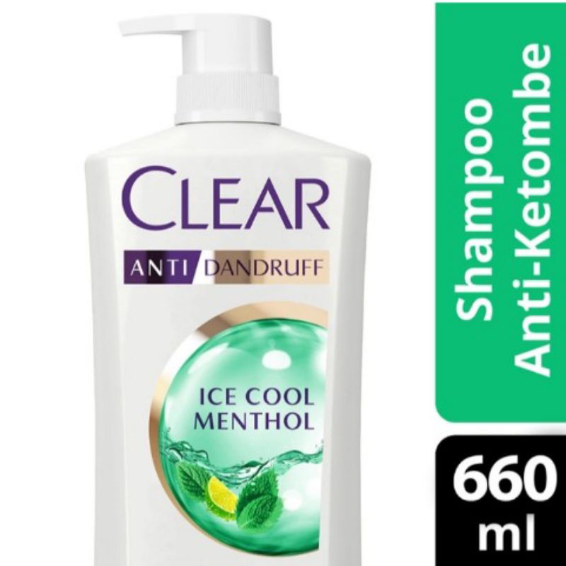 Jual CLEAR Anti Dandruff Shampoo Ice Cool Menthol 660ml | Shopee Indonesia