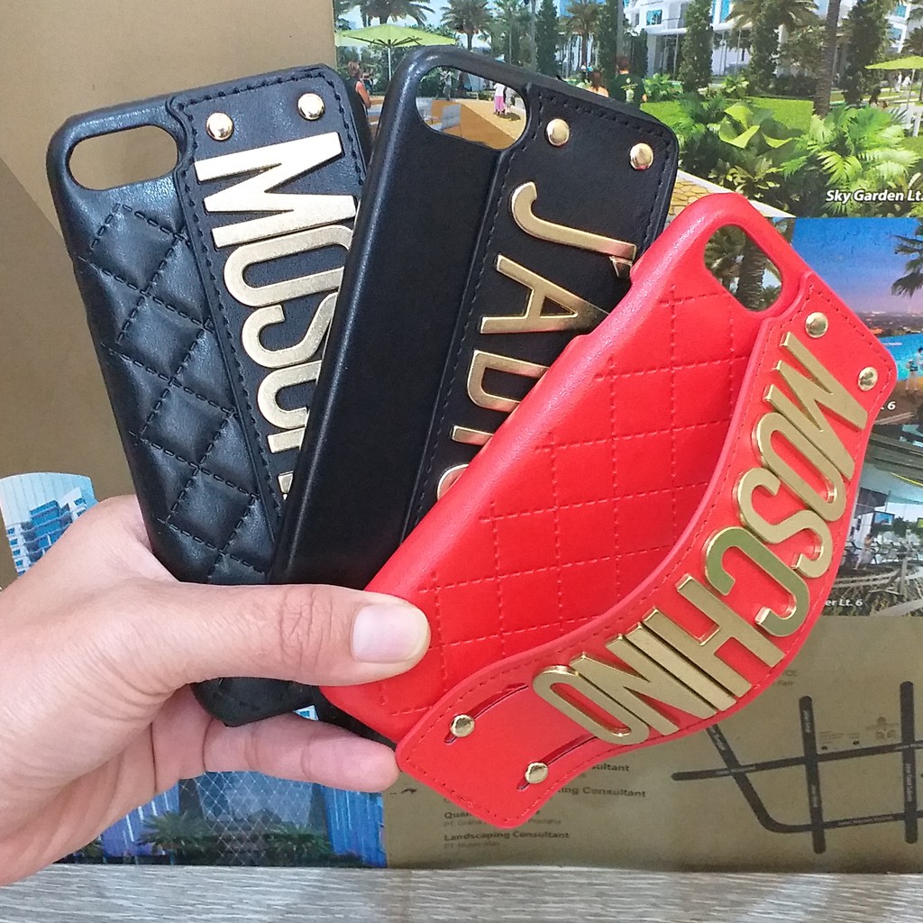 Jual Casing Fashion Moschino & Jadior Iphone 7/8 Case leather with grip ...