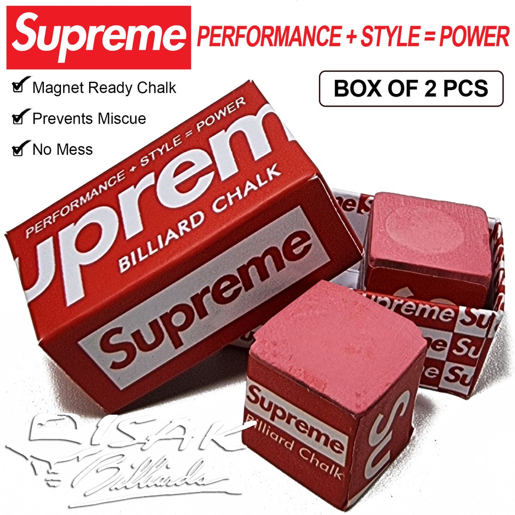 Jual Supreme Chalk Red - Box 2 pcs Magnet Ready Billiard Chalks Kapur ...