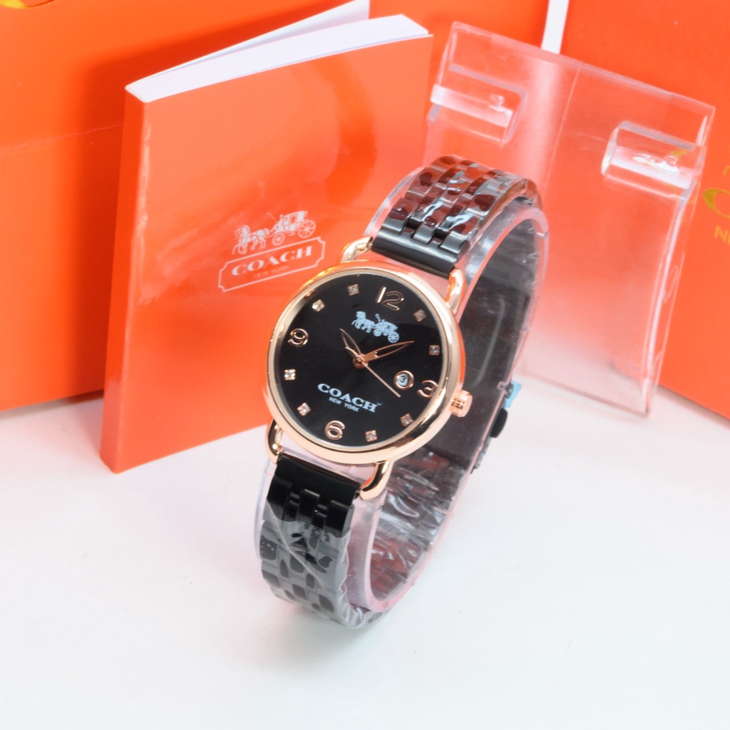 Jual ( BISA COD ) JAM TANGAN WANITA COACH RANTAI STAINLESS ELEGAN ...
