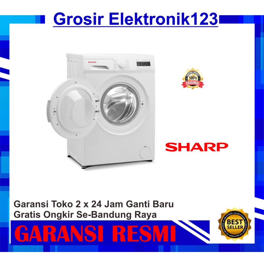 Jual MESIN CUCI FRONT LOADING SHARP ES-FL 1062 ESFL1062 6 kg 1 TABUNG ...