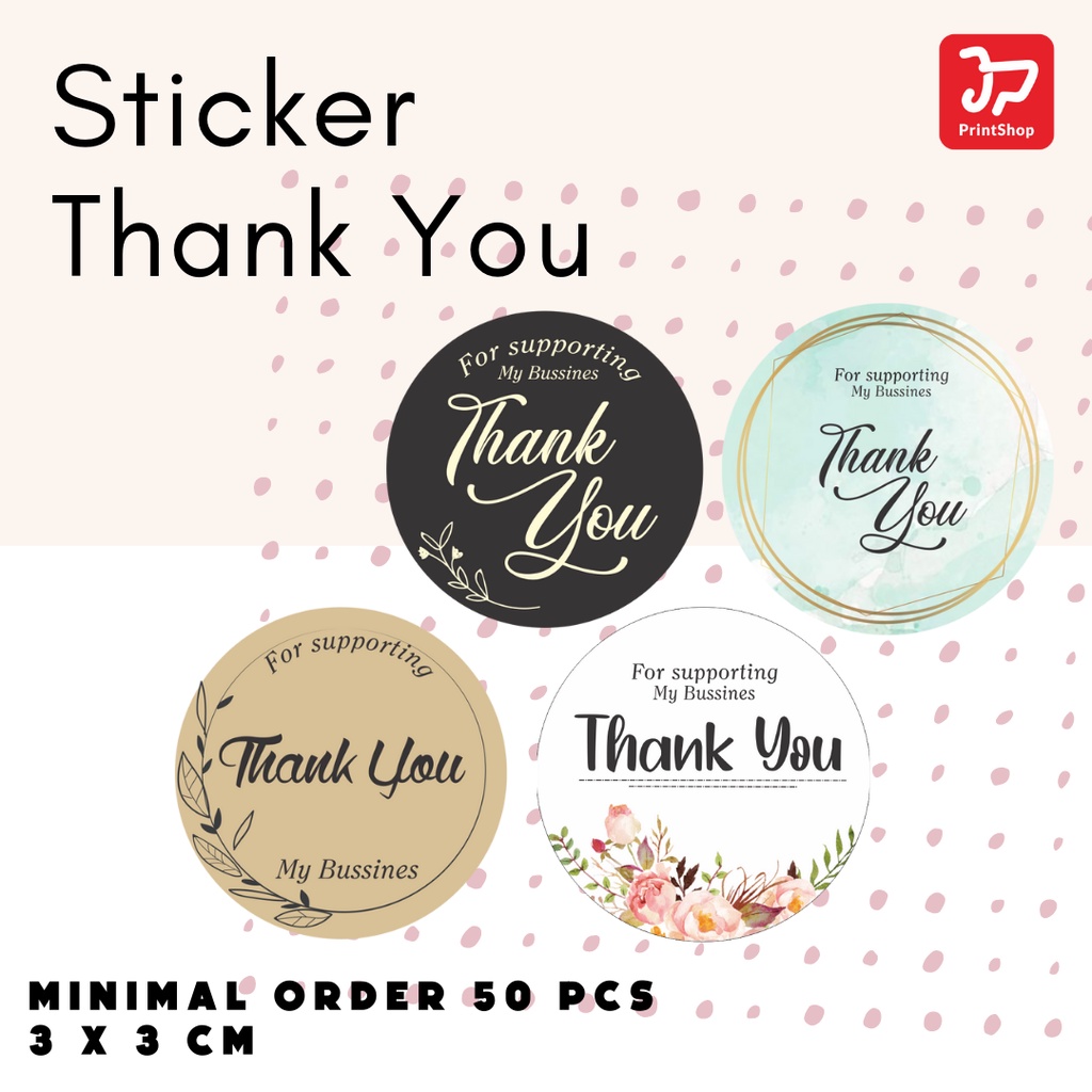 Jual STICKER THANK YOU TERMURAH, STICKER TERIMA KASIH, STICKER LABEL ...