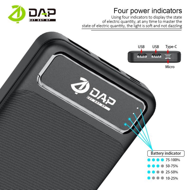 Jual POWER BANK DAP D-P210 2,4A 10000mAh DUAL INPUT PORT TYPE-C & MICRO ...