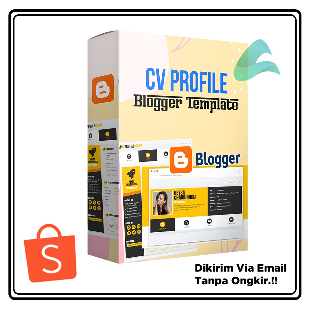 Jual Blogger Template Profile atau CV | Blogger Template | Shopee Indonesia