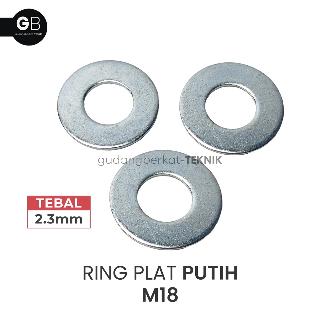 Jual RING PLAT M18 PUTIH TEBAL / WASHER PLATE / RINGPLAT 18MM GALVANIS ...