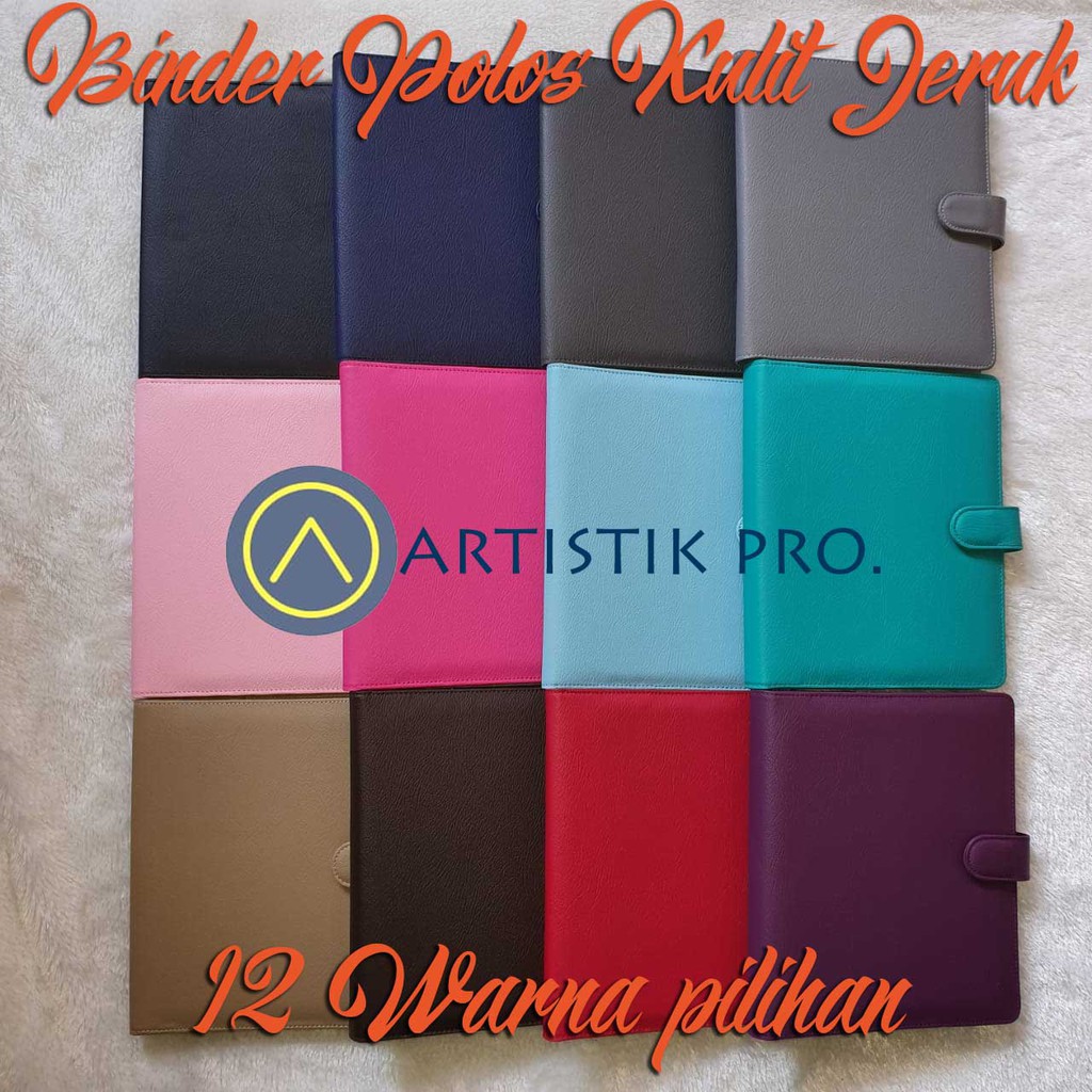 Jual BINDER POLOS KULIT JERUK 12 WARNA PILIHAN A5/20RING, B5/26RING ...
