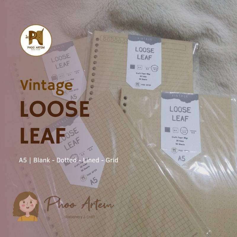 Jual Loose Leaf Kraft (Vintage) A5 80gsm 20 holes & 6 holes by Phoo ...