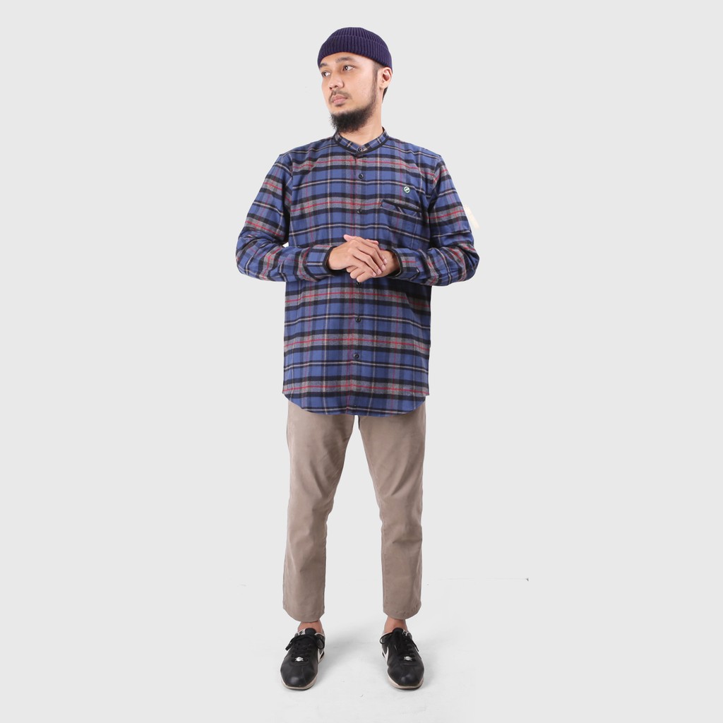 Jual Kemeja Koko Flannel Jazary Muslimwear (Biru) | Shopee Indonesia