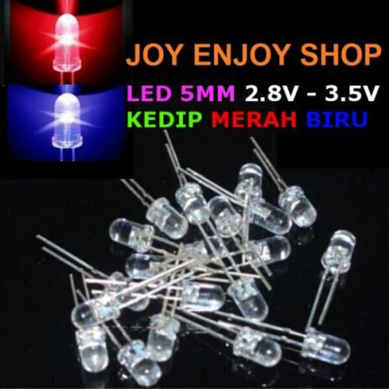 Jual lampu led 5mm 2warna flash merah biru collorfull | Shopee Indonesia