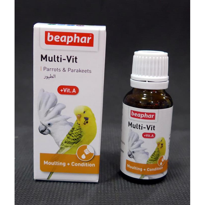 Jual Vitamin Burung Beaphar Multi Vit Parrots Parakeets 20ml 136841 | Shopee Indonesia