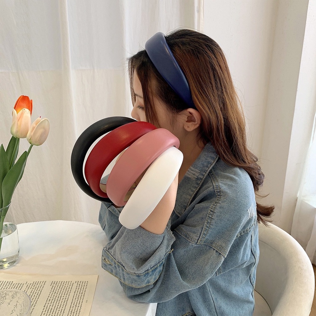 Jual Bando Kulit Sintetis 4cm Bando Lebar Korea Leather Cloud Korean ...