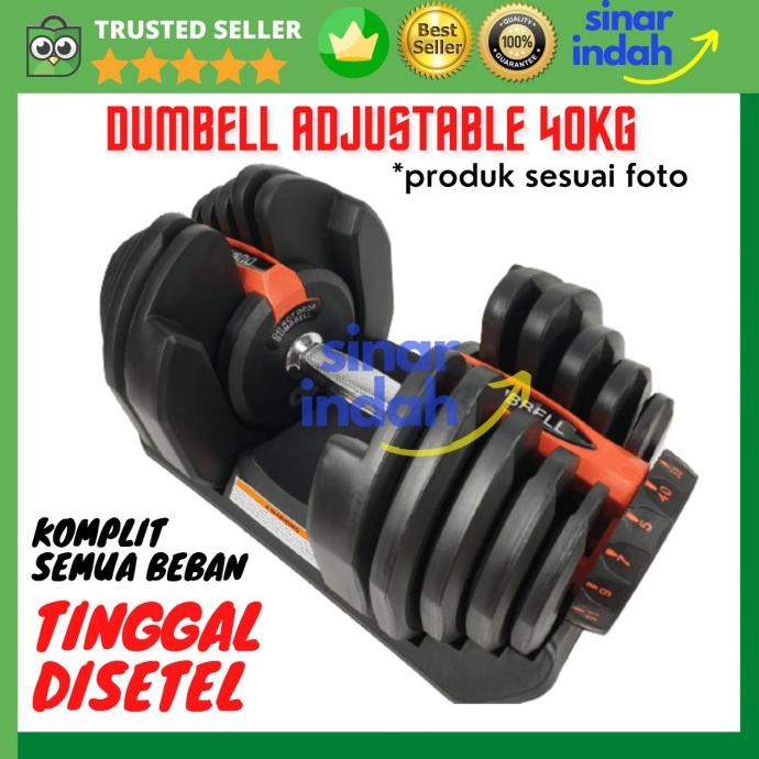 Jual Dumbell Adjustable Dambel Barbel Dumbbell Gym Fitness 40kg Bowflex ...