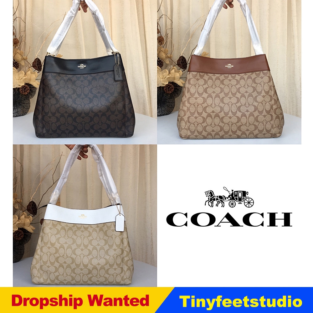 Jual Coach 27972 Lexy Shoulder Bag Signature Canvas Women Handbag Shopping Tote Beg | Shopee ...