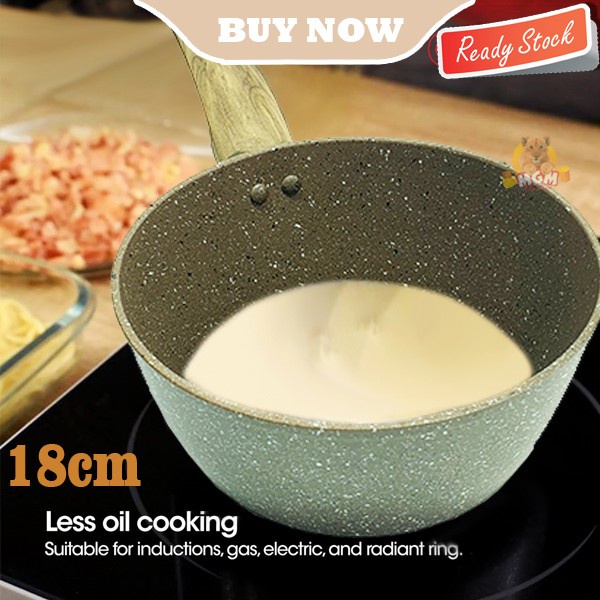 Jual Non stick marble sauce pan panci susu 18cm dgn Tutup INDUCTION ...