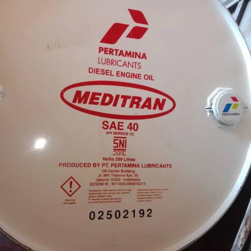 Jual Oli Mesin Pertamina Meditran 40 Sae 40 Pelumas 209Liter | Shopee ...