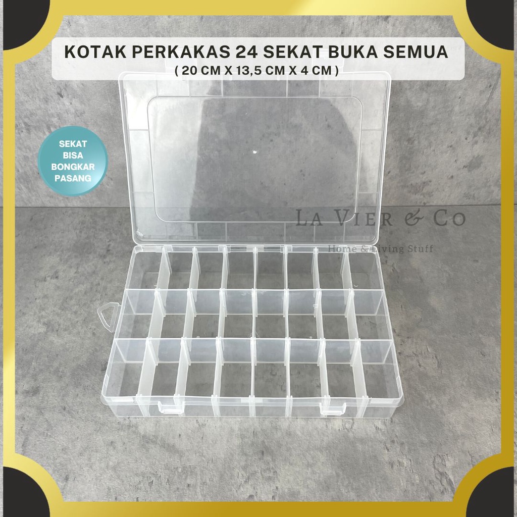 Jual Kotak Perkakas 24 sekat BUKA SEMUA Box case serbaguna Kotak Sekat ...