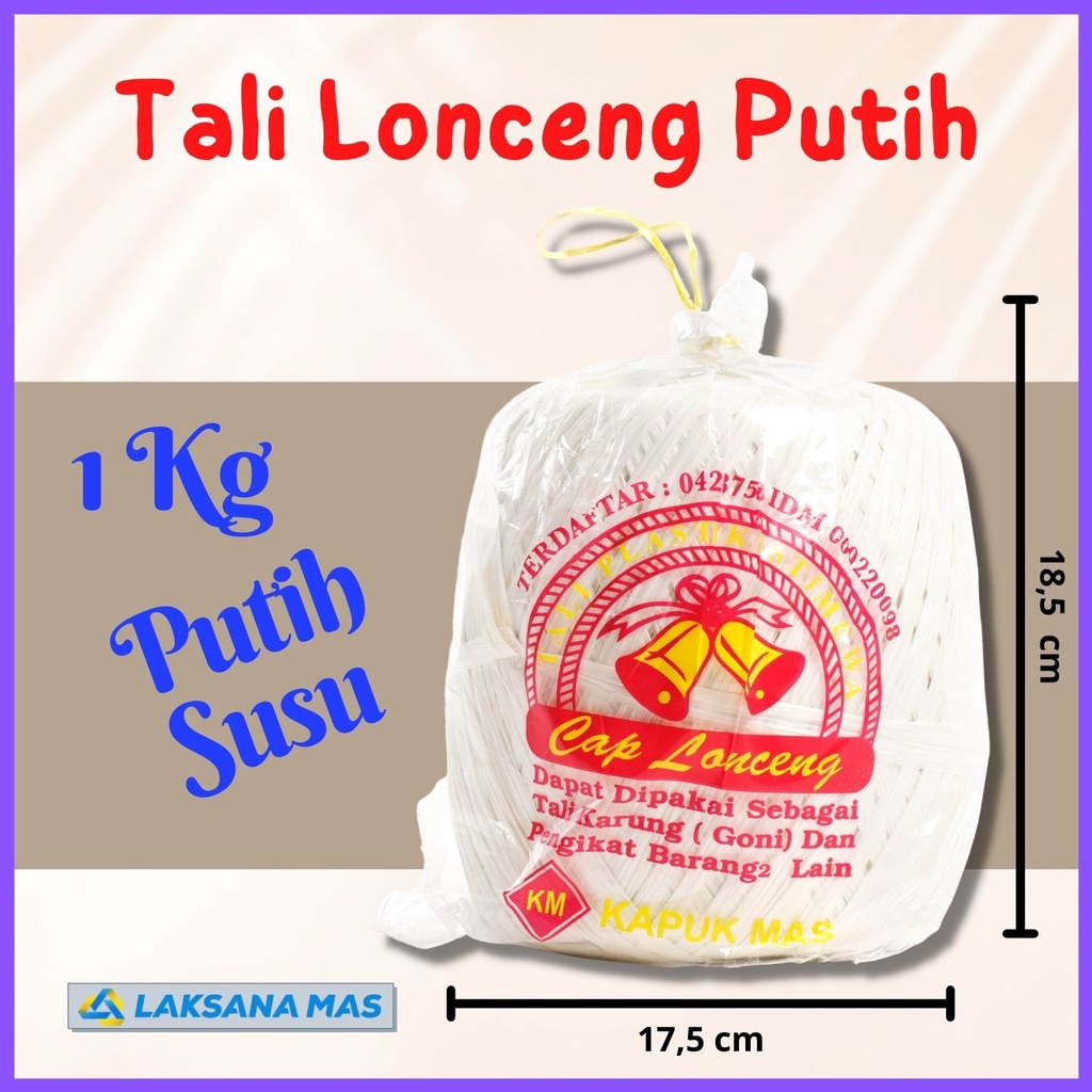 Jual Tali Rafia Plastik Laksanamas Merek Lonceng Warna Putih Susu di ...