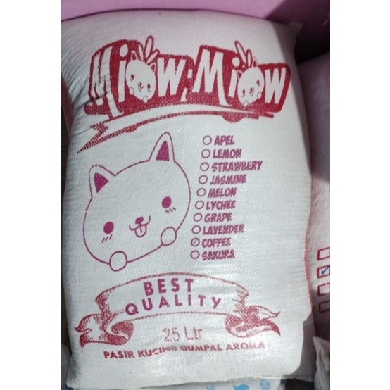 Jual pasir miow-miow 25 liter (aroma random) | Shopee Indonesia