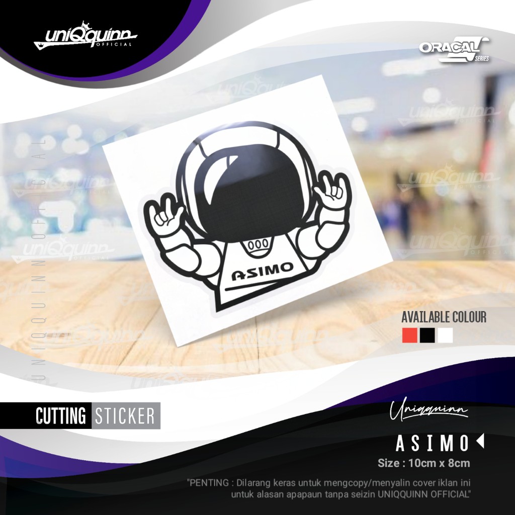 Jual UQ Stiker Asimo | Cutting Stiker Asimo | Stiker Cutting Custom ...