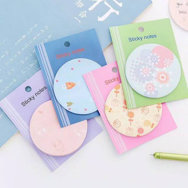 Jual Sticky notes bulat motif Kawaii | Shopee Indonesia
