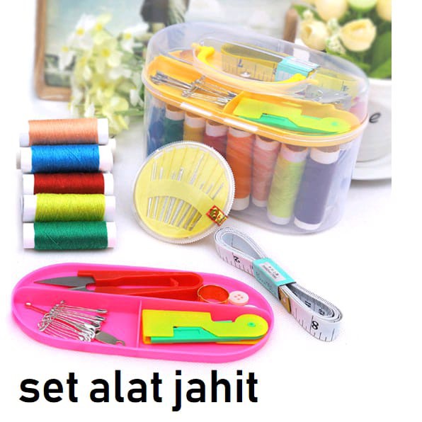 Jual SET ALAT JAHIT / set benang jarum jahit / kemasan kotak | Shopee ...
