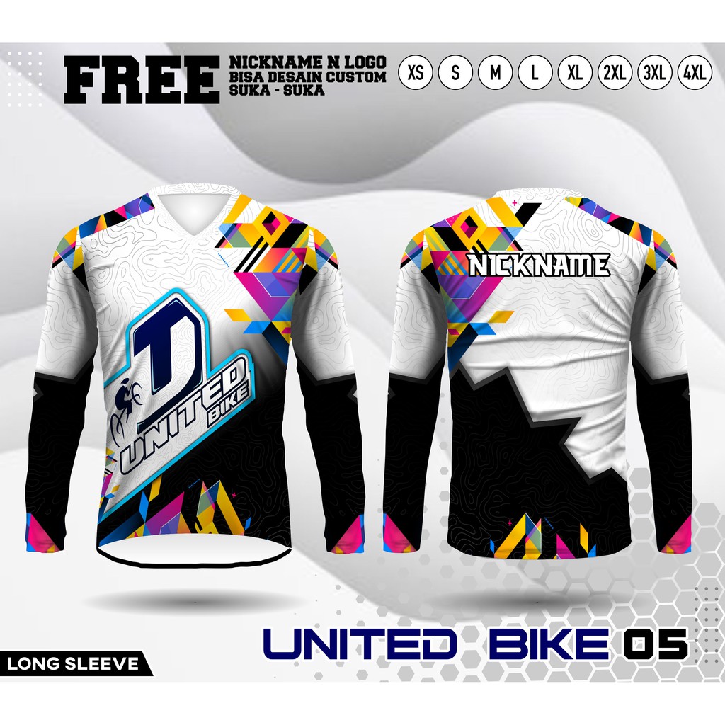 Jual Jersey sepeda united bike baju kaos gowes lengan panjang | Shopee ...