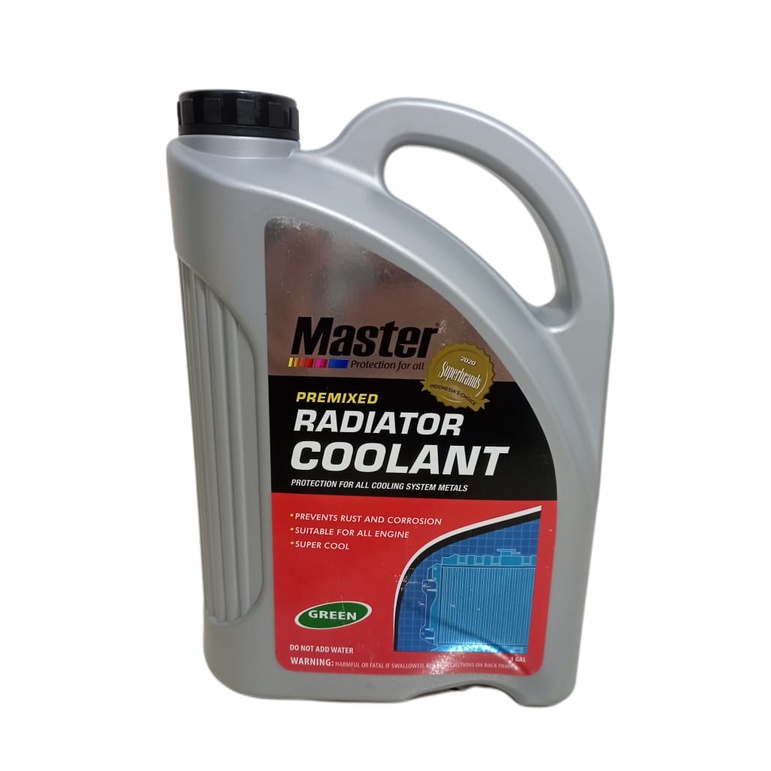 Jual AIR RADIATOR COOLANT MASTER PREMIXED HIJAU GREEN 1 GALON 4 LITER ...