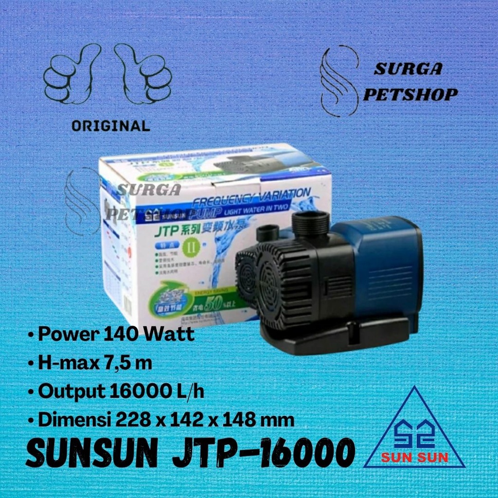 Jual SUNSUN JTP 16000 POMPA AIR CELUP AKUARIUM KOLAM IKAN JTP16000 ...