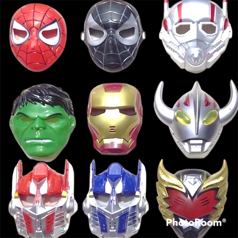 Jual mainan topeng karakter avengers bima x spiderman ultraman / topeng ...