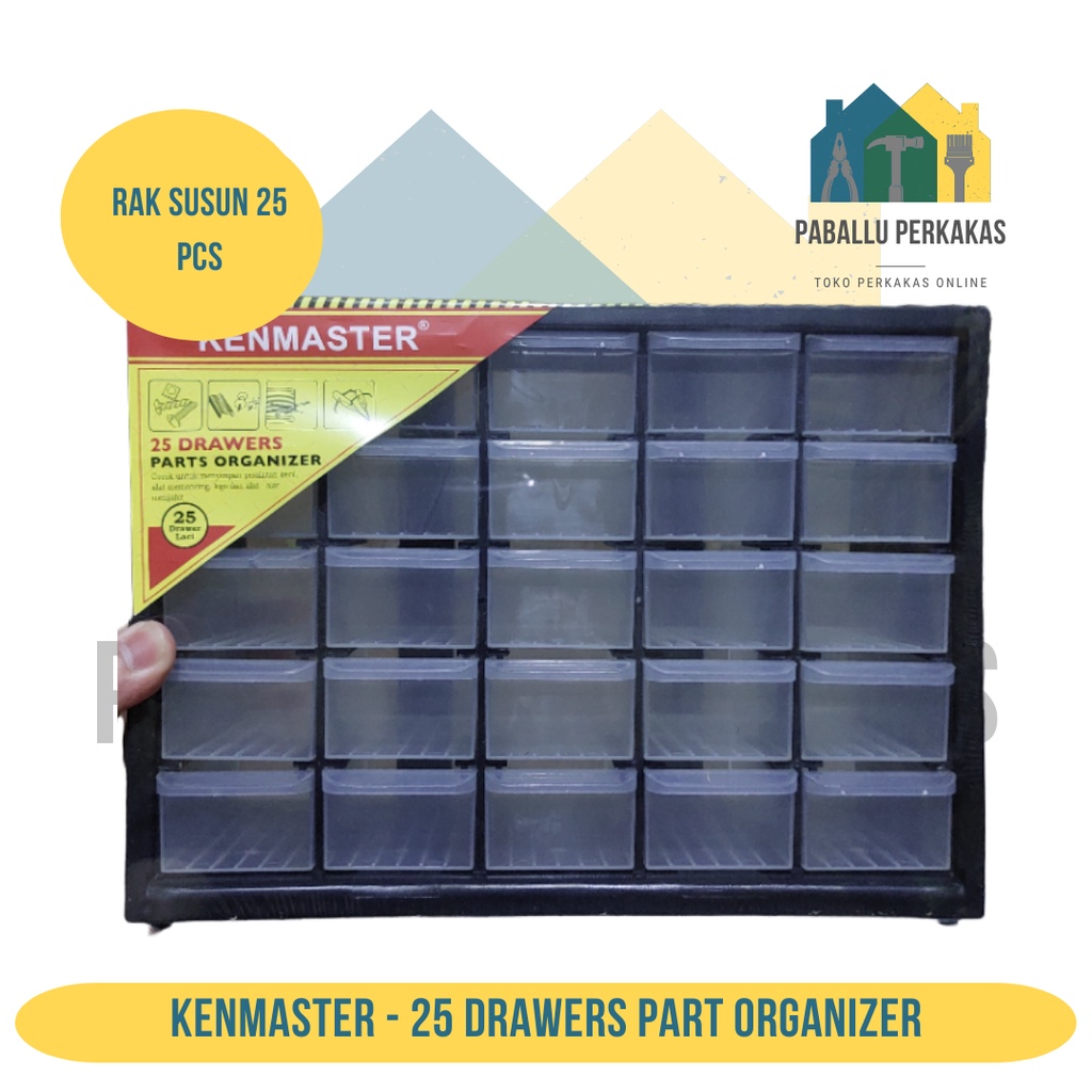 Jual Rak Susun 25 Komponen / Rak Kotak Drawer 25 Slot Kenmaster ...