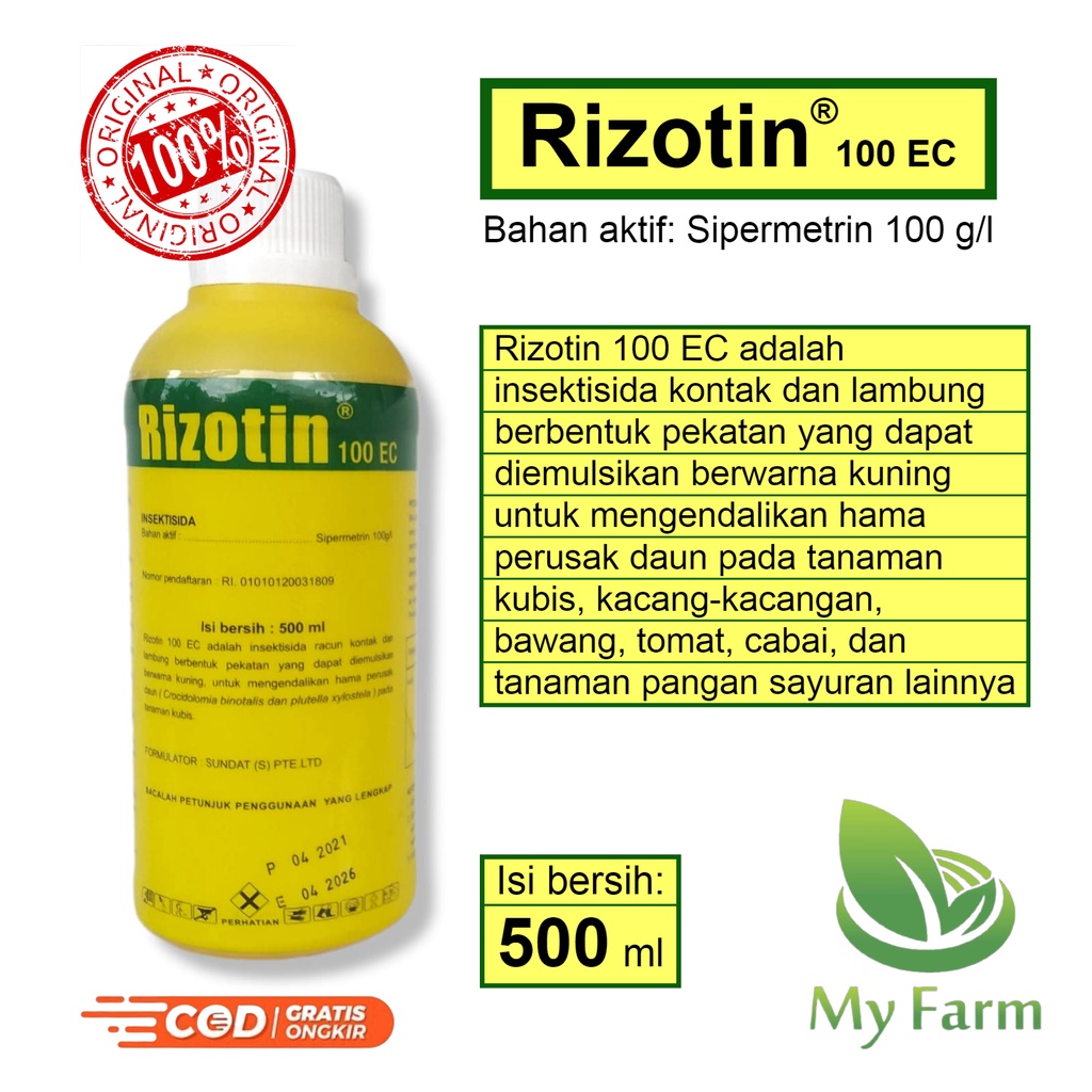 Jual Rizotin 100 Ec 500ml Insektisida Sipermetrin Pestisida Obat Untuk ...