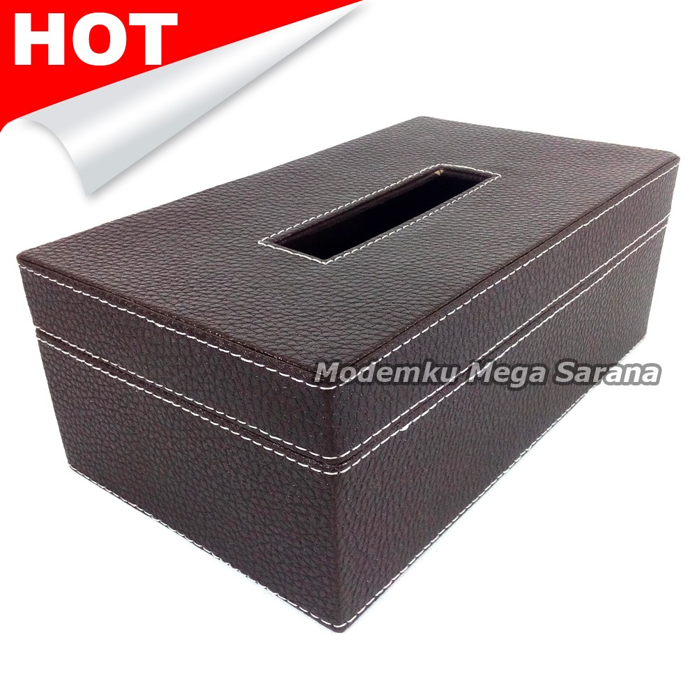 Jual Kotak Box Tisu Vinyl 24x13x9 cm - Coklat | Shopee Indonesia