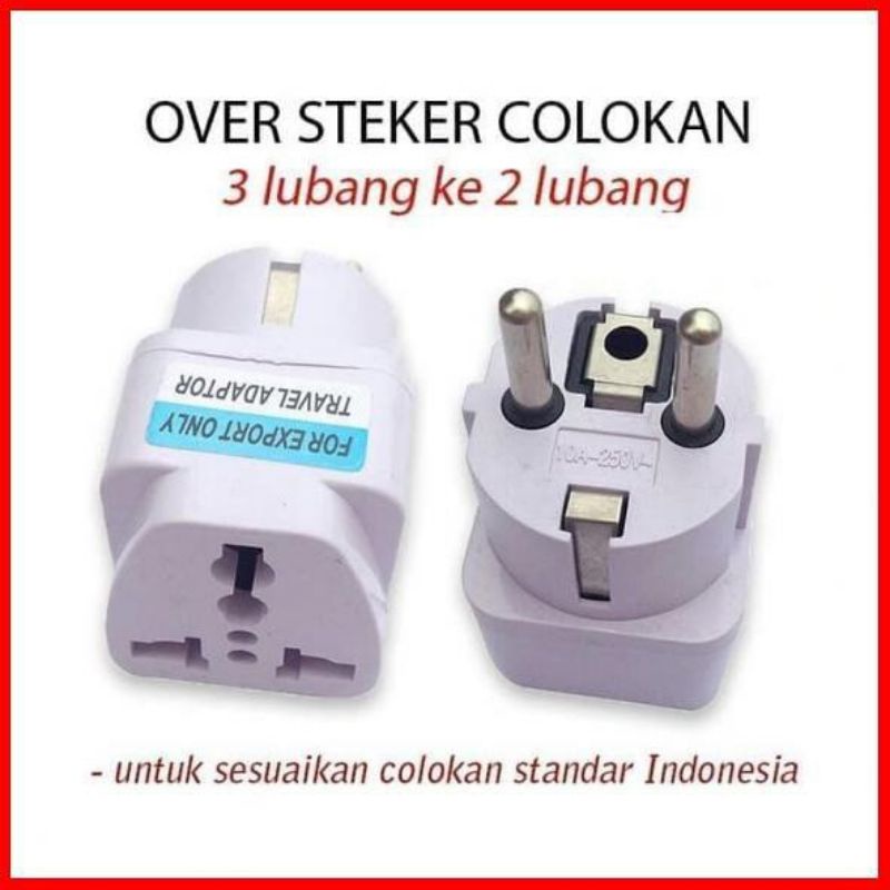 Jual adaptor universal adapter plug socket steker EU pin colokan ...