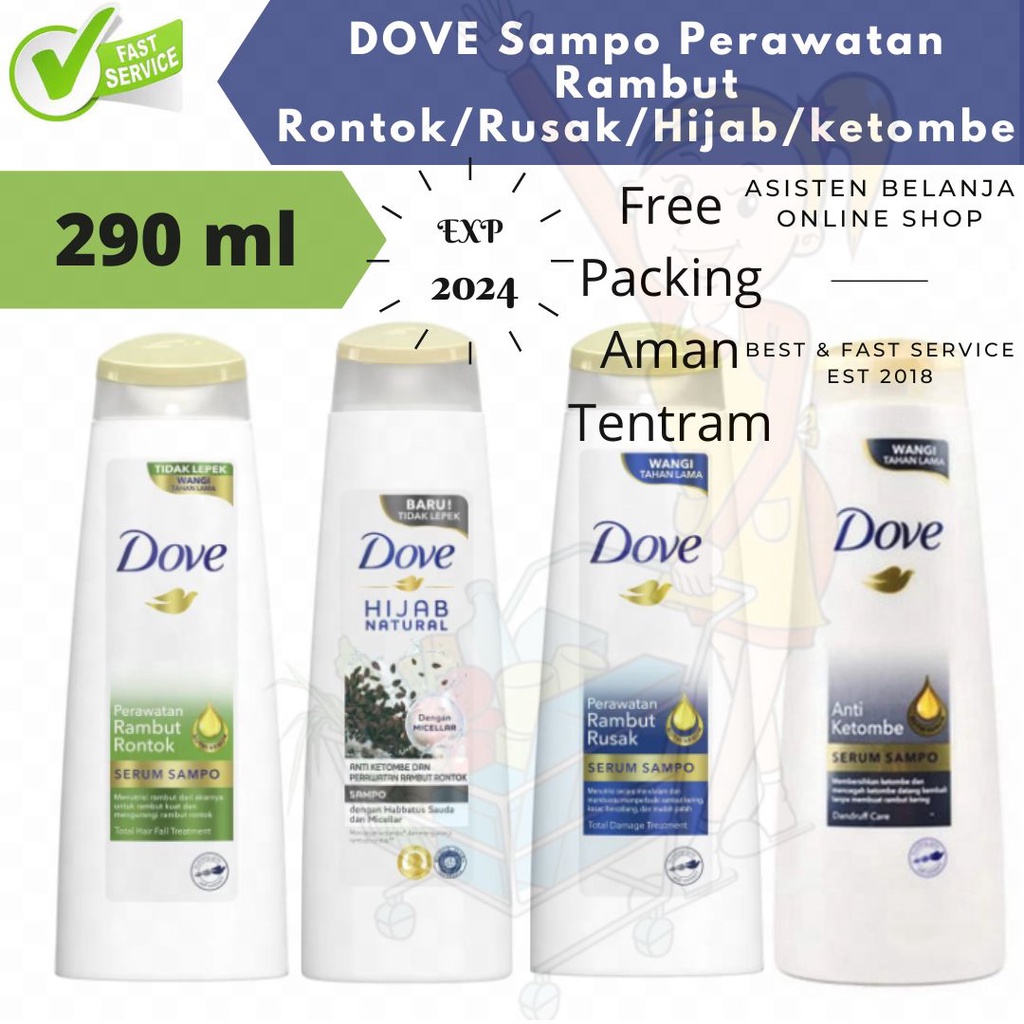 Jual Dove Shampoo Rambut Rusak Total Damage Hair Fall Treatment Rambut ...