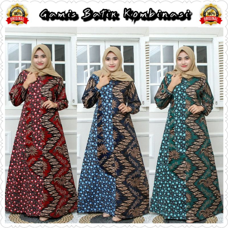Jual GAMIS BATIK KOMBINASI (STANDAR & JUMBO) | Shopee Indonesia