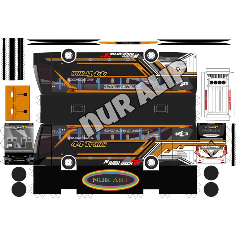 Jual papercraft bus DIY, 44 TRANS (hitam) | Shopee Indonesia