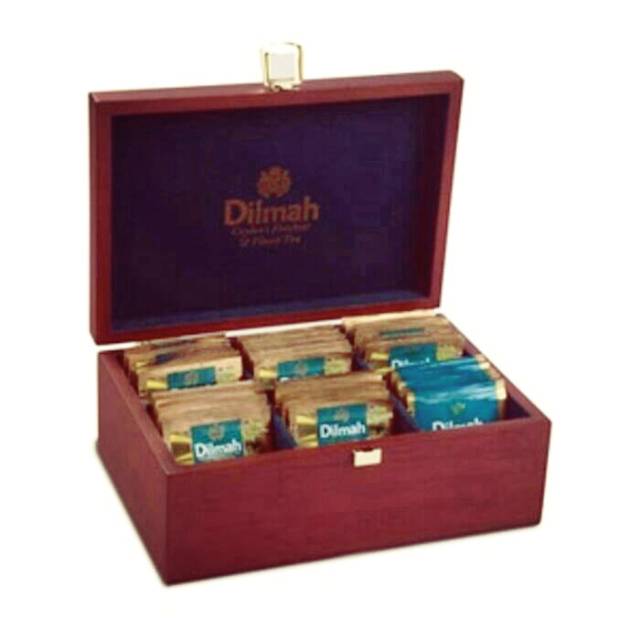 Jual Dilmah Luxury Tea Set Wooden Chest Box Teh Kotak Kayu Isi 60 pcs ...